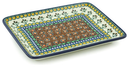 Polish Pottery 9" Stoneware Platter Hand-Decorated Design ...