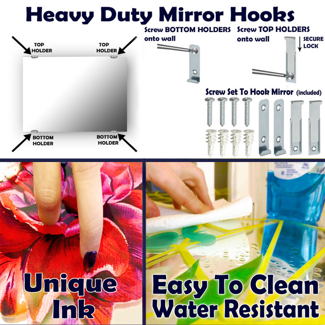 Designart Colored Ocean Waves Falling Down Traditional Frameless Wall ...