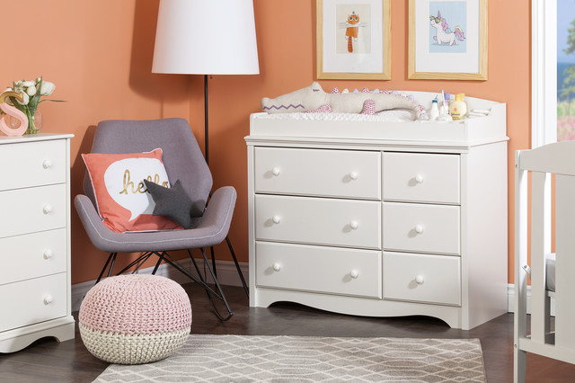 South Shore Angel Changing Table/Dresser With 6 Drawers, Pure White - Transitional - Changing ...