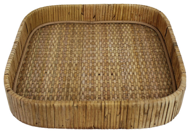 Braided Bamboo Square Tray - Tropical - Serving Trays - by UStradeENT ...