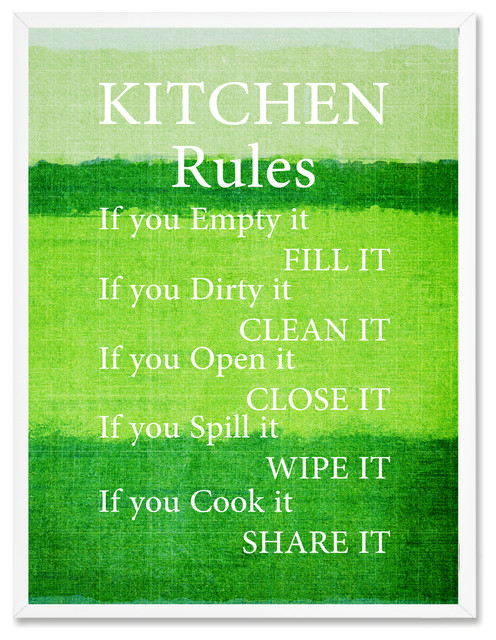 Kitchen Rules Inspirational, Canvas, Picture Frame, 22"x29 ...