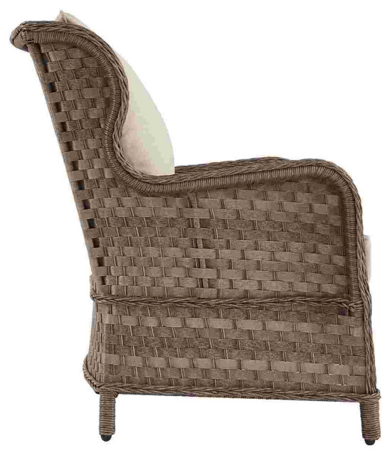 Benzara BM262985 S/2 Lounge Chair With Woven Wicker & Zipper Cushions ...