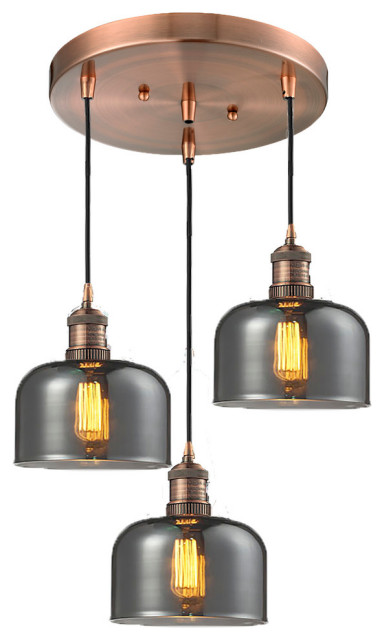 Large Bell 3-Light Multi-Pendant - Industrial - Pendant Lighting - by ...