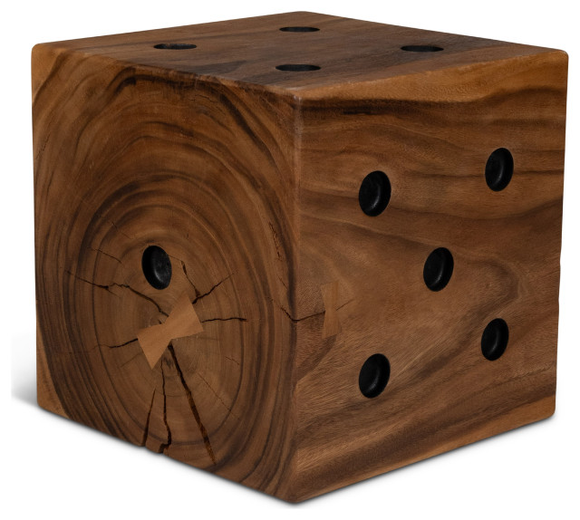 Naturals Dice End Table Natural - Rustic - Side Tables And End Tables ...
