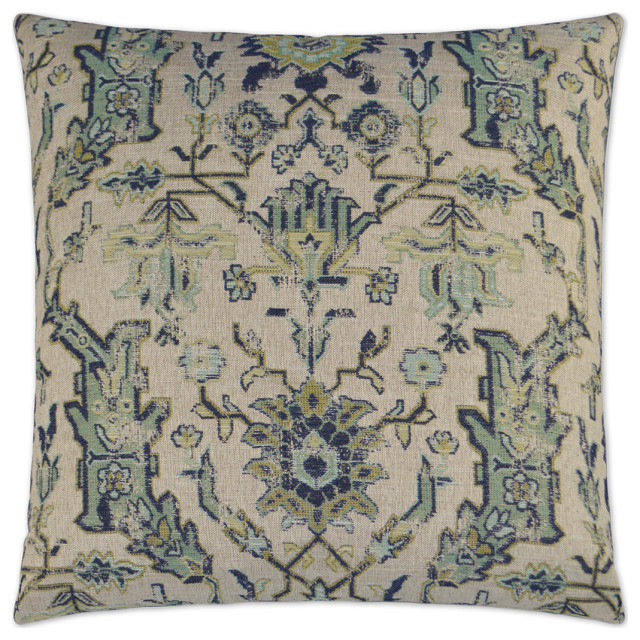 Manu Pillow - Azure, 24" x 24" - Mediterranean - Decorative Pillows ...