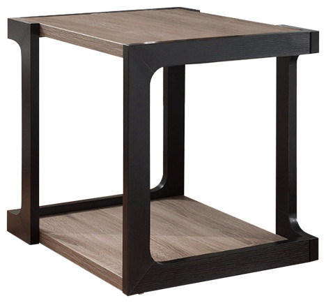 Welcoming Contemporary Style End Table, Black and Brown - Transitional ...