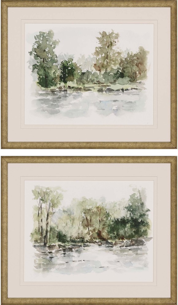Wooded Stream, Set of 2 - Contemporary - Prints And Posters - by ...