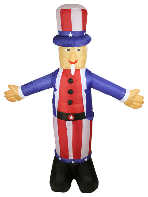 Inflatable Lighted Standing Uncle Sam Yard Art Decoration, 6' - Asian ...