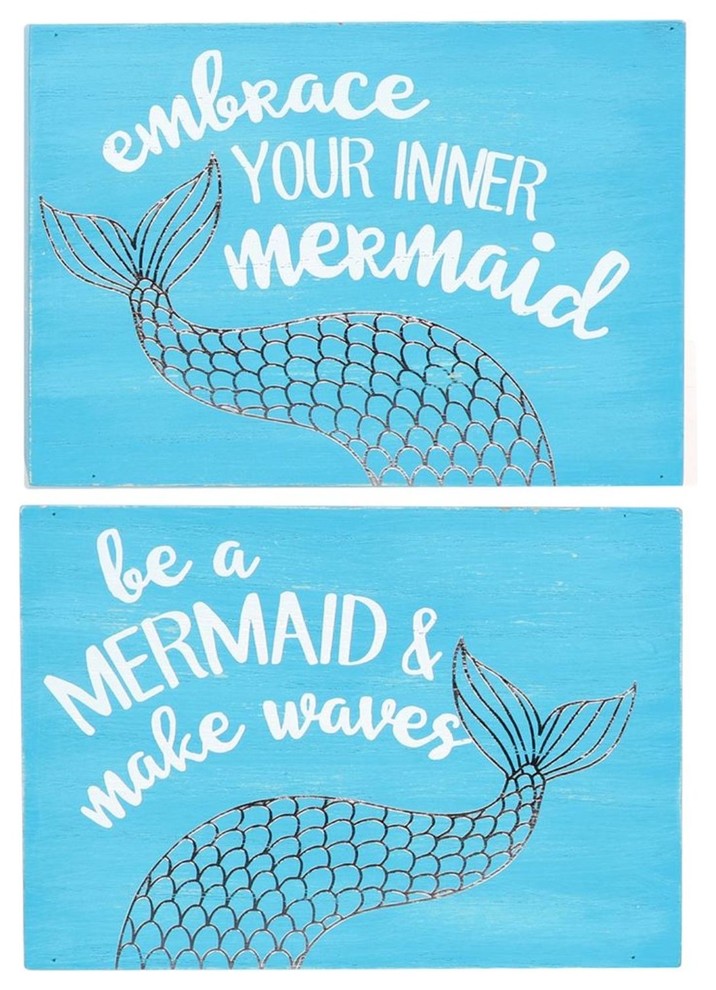 Embrace Your Inner Mermaid and Be A Mermaid Make Waves Wood Box Signs ...