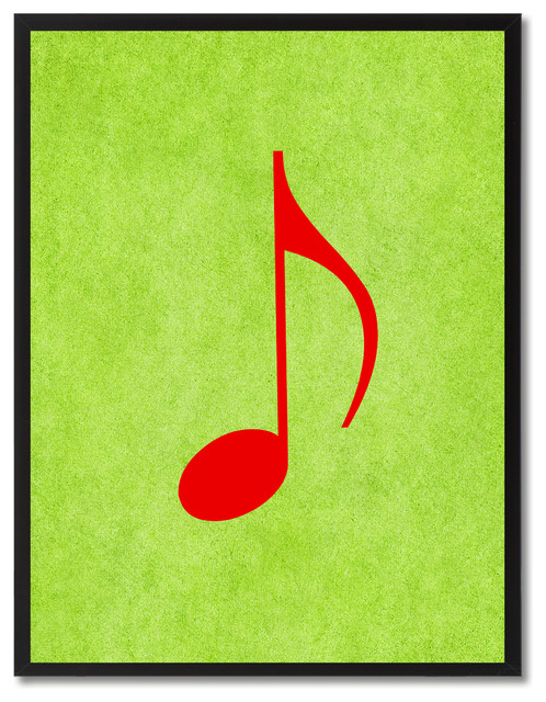 Quaver Green Print on Canvas with Picture Frame, 13"x17" - Contemporary ...