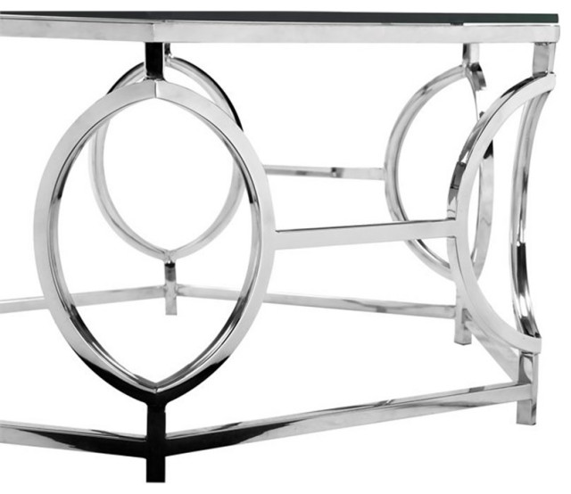 American Home Classic Arthur Metal and Glass Coffee Table in High ...