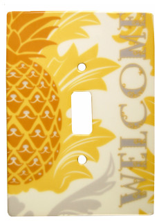 Pineapple Welcome Single Ceramic Switchplate - Tropical - Switch Plates ...