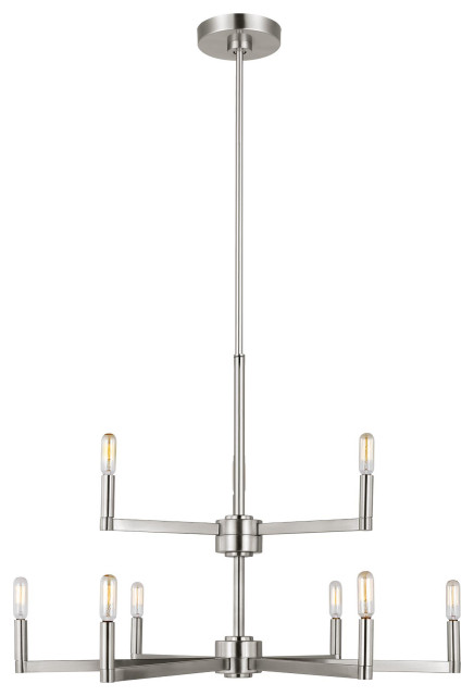 Fullton Nine Light Chandelier, Brushed Nickel - Transitional ...