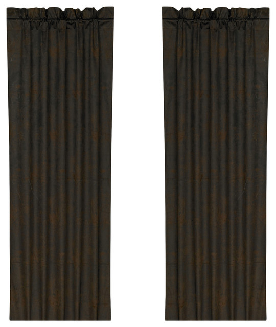 Chocolate Faux Leather Curtain - Transitional - Curtains - by HiEnd ...