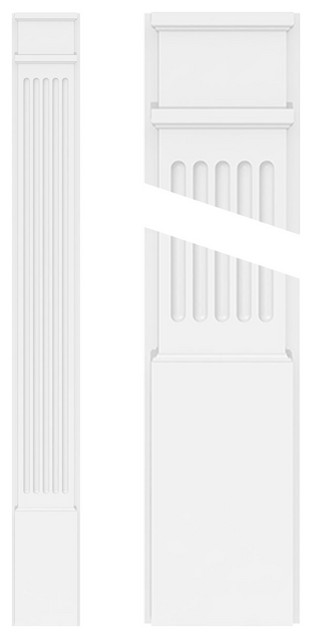 Fluted PVC Pilaster w/Capital & Base (Pair), 7"W x 90"H - Traditional ...