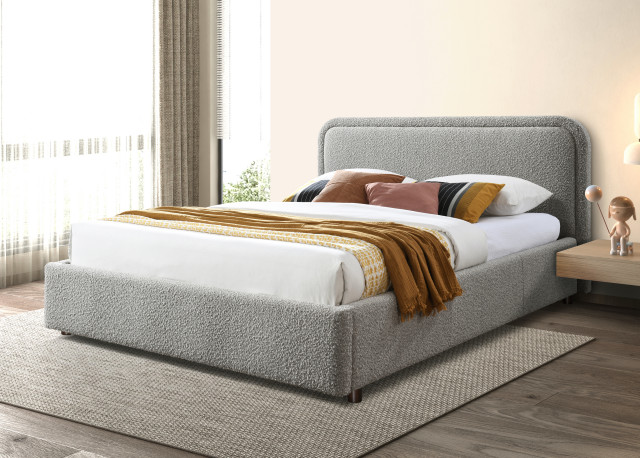 Omax Decor Chloe Modern Fabric Upholstered Platform Bed, Queen - Transitional - Platform Beds ...