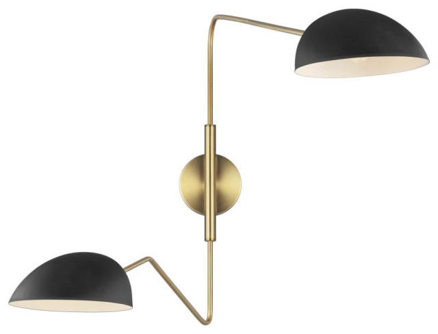 Jane Wall Sconce, 2-Light, Midnight Black, 23.38" - Midcentury - Swing ...