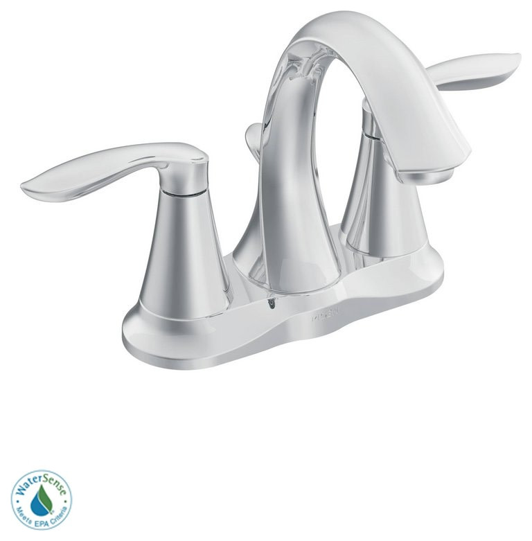 Moen 66410 Eva Double Handle Centerset Bathroom Faucet - Pop-Up ...
