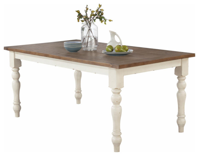 Classic Dining Table, Turned Antique White Legs & Rectangular ...
