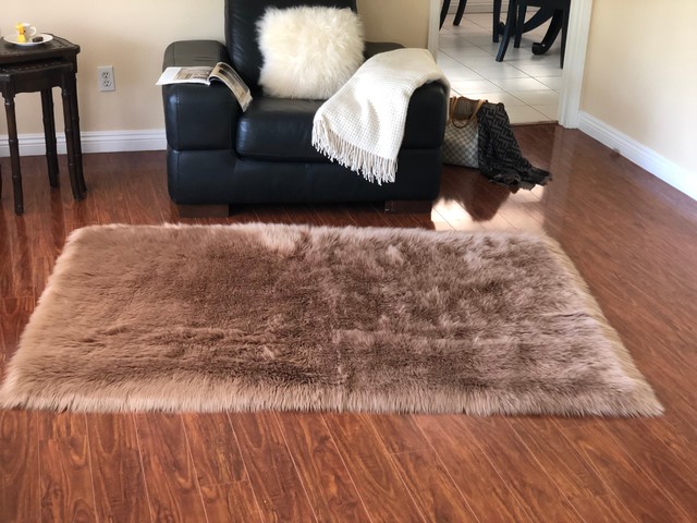 Super Soft Faux Sheepskin Silky Shag Rug, 12'x15' - Contemporary - Area ...