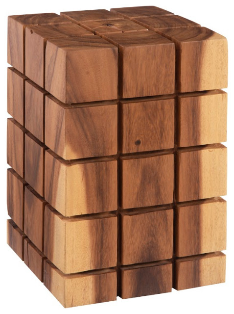 Cubed Stool, Natural - Rustic - Accent And Garden Stools - by ...