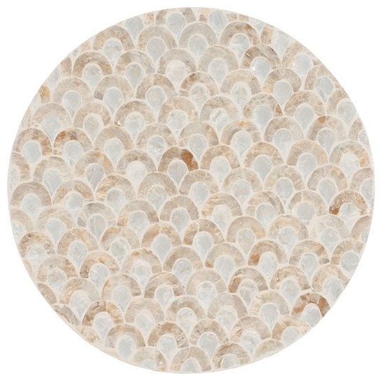 Linon Nolan Metal Capiz Shell Mosaic Accent Table in Gold ...