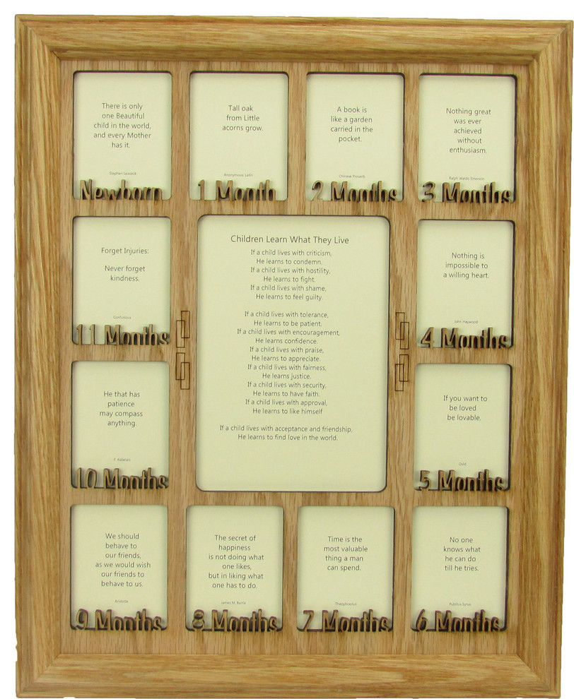 Baby First Year Picture Frame Oak Picture Frame and Oak Matte ...