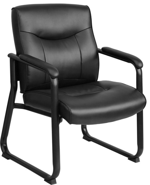 Black Leather Side Chair - Contemporary - Office Chairs - by ...