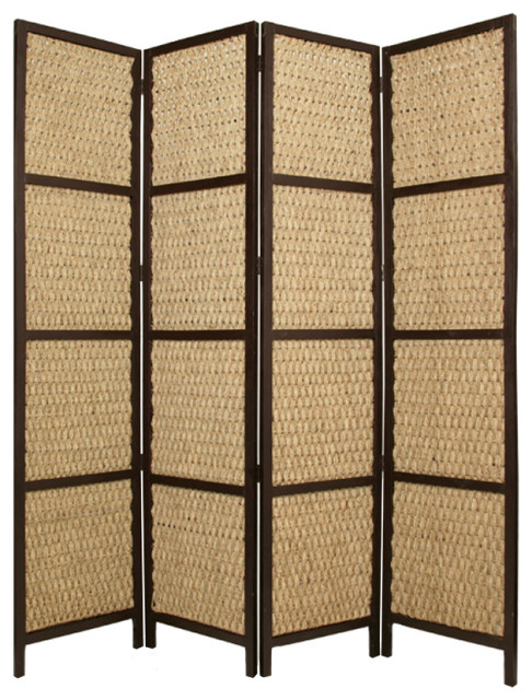 1" X 80" X 96" Brown Wood Braided Rope Screen - Beach Style - Screens ...