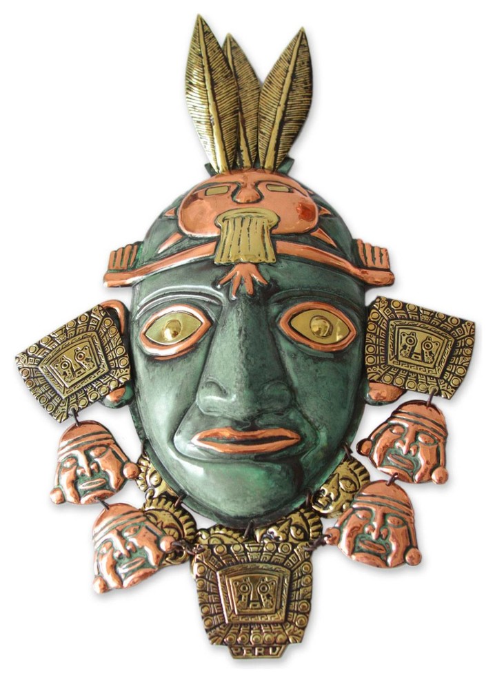 Inca Warrior Copper and Bronze Mask - Southwestern - Decorative Objects ...
