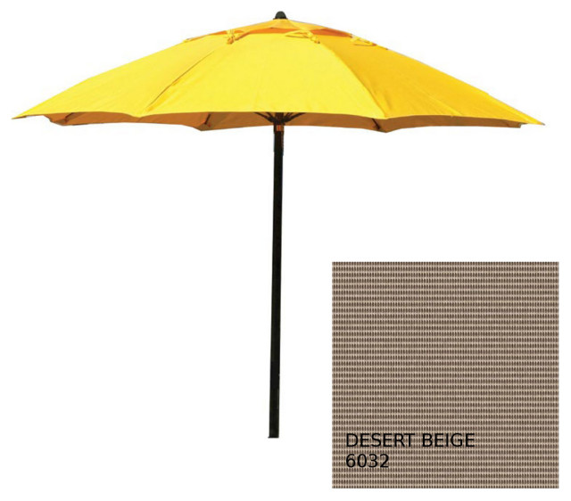 Las Olas 6 Rib .500 9' Hexagon Market Umbrella, Desert Beige ...