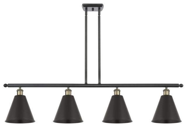 Ballston Cone 4 Light Island Light, Black Antique Brass - Industrial ...