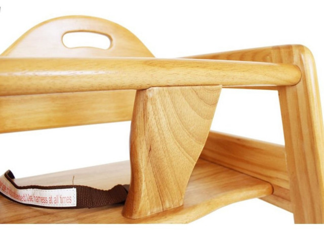 Solid Wood High Chair, Natural - Contemporary - High Chairs And Booster ...