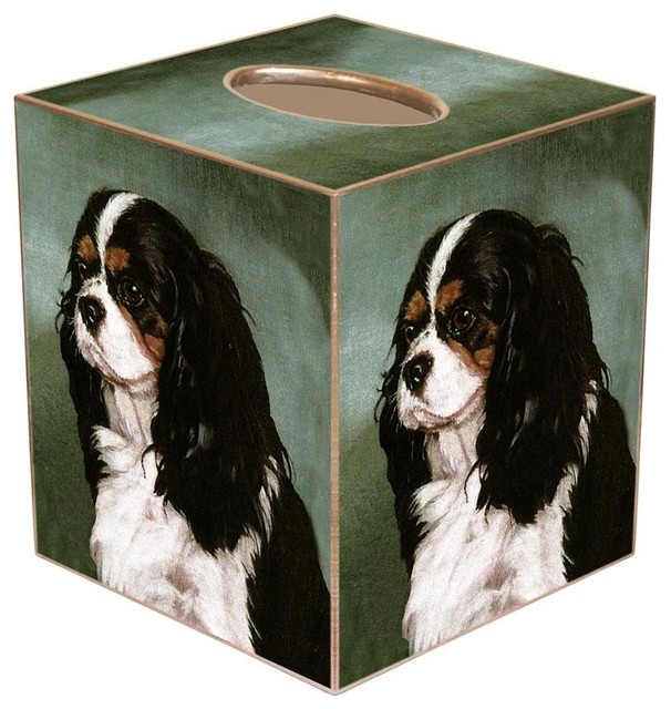 TB1296-King Charles Spainel Tissue Box Cover - Traditional - Tissue Box ...