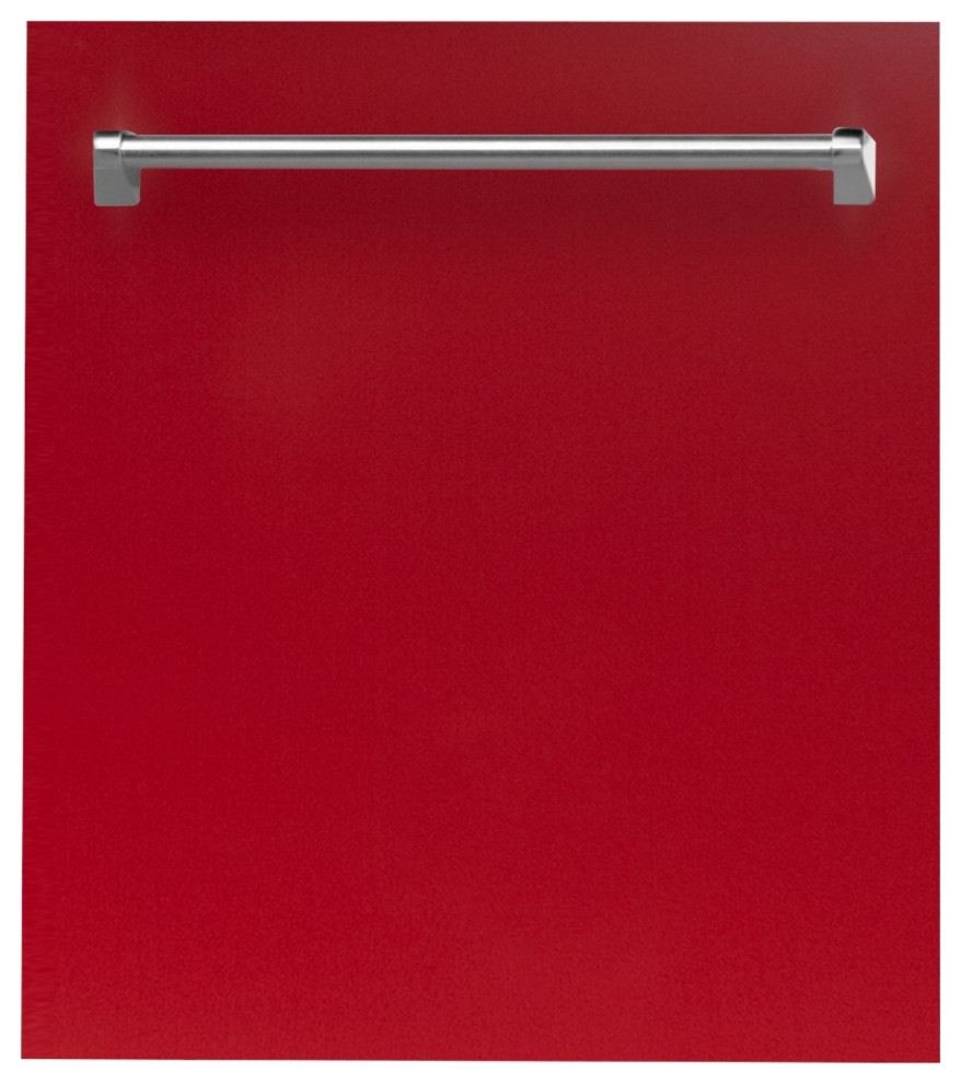 24" Top Control Dishwasher, Red Gloss With Stainless Steel Tub And ...