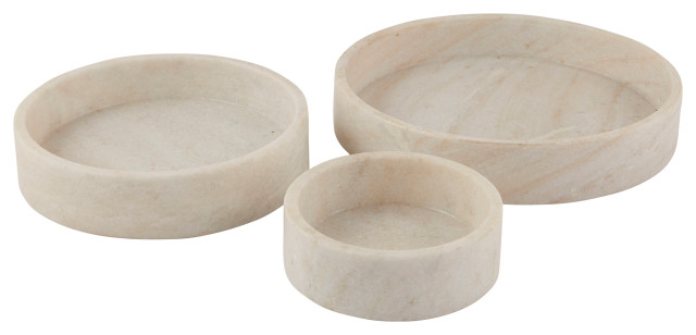 Nesting Straight Marble Bowls, 3-Piece Set - Transitional - Decorative ...