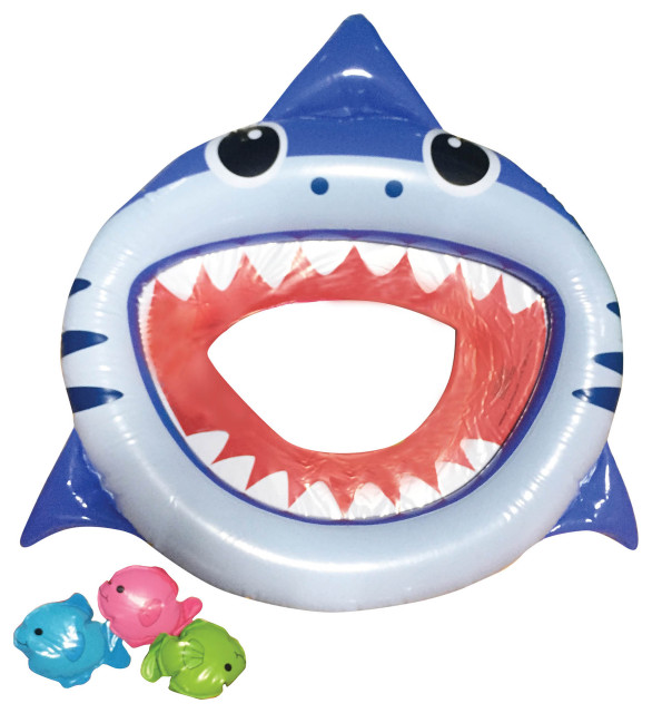 24.75" Inflatable Shark Mouth Fish Toss Swimming Pool Game - Modern ...