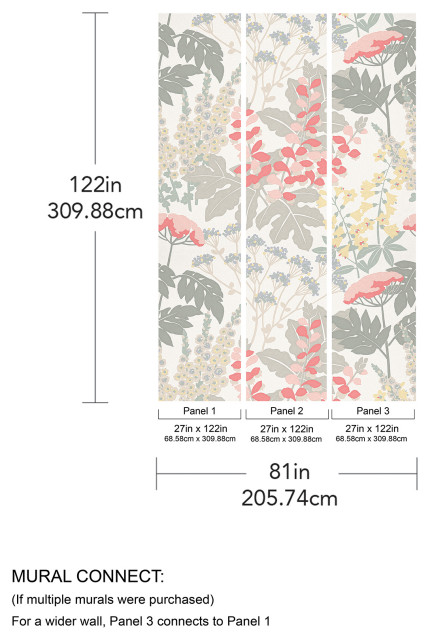 Pink Paradise Pink and Dove Grey Wall Mural - Contemporary - Wallpaper ...