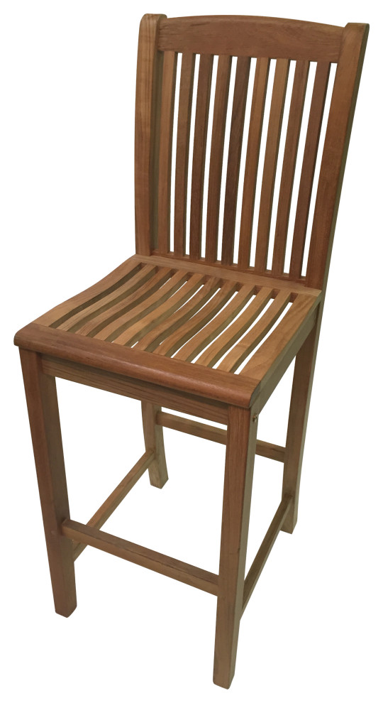Royal Teak Bar Stool, Natural - Transitional - Outdoor Bar Stools And ...