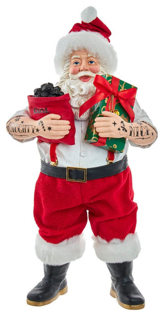 Kurt Adler 10.5" Fabriche Santa With Tattoos - Holiday Accents And ...