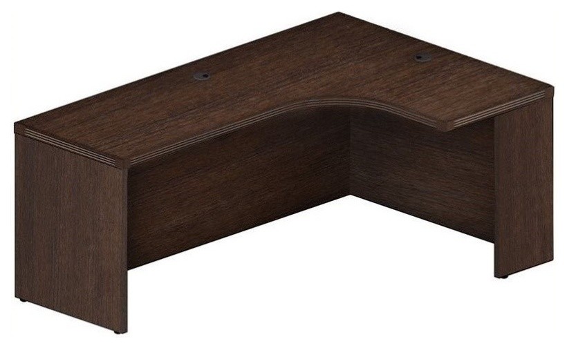 Mayline Aberdeen 72"" Right Corner Computer Desk in Mocha ...