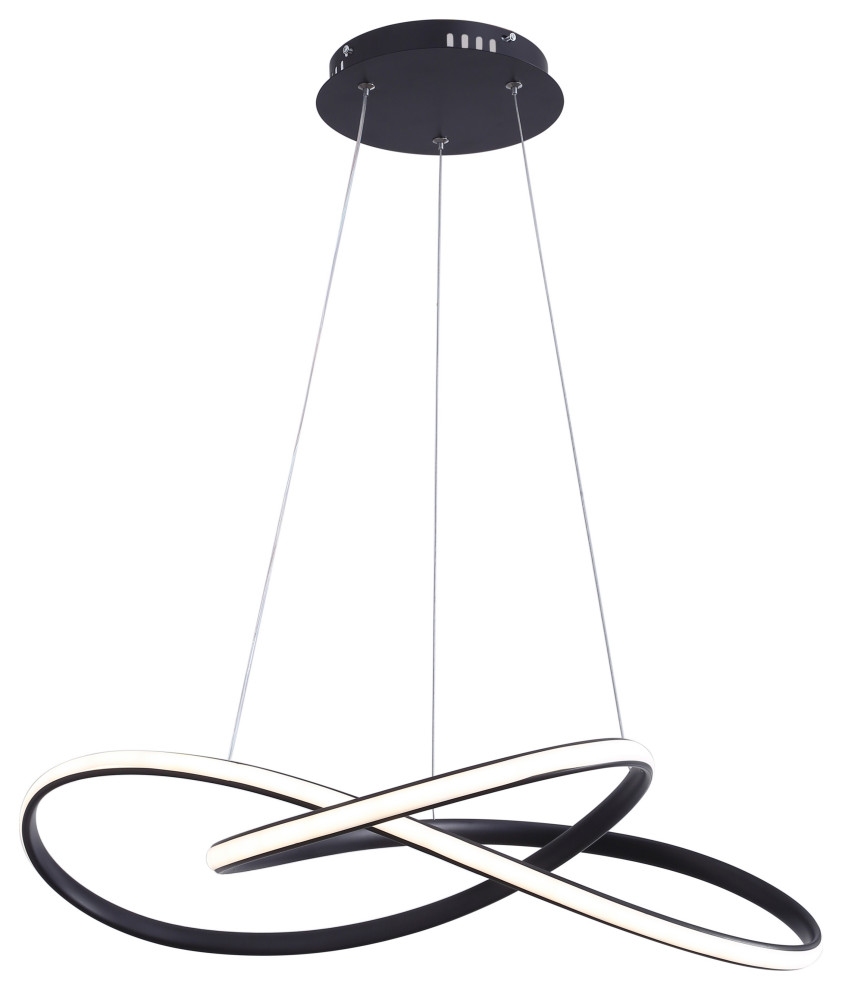 Modern 1-Light Wavy Line LED Pendant Light Linear Ceiling Light ...