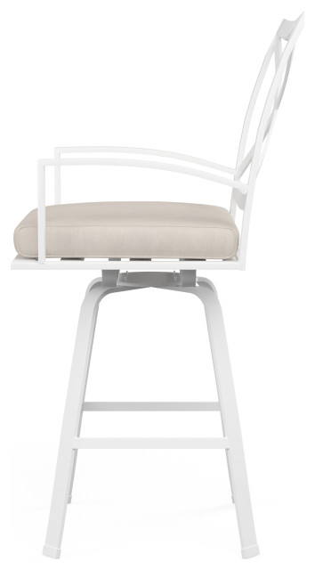 Bristol Swivel Counter Stool, Canvas Flax With Self Welt - Transitional ...