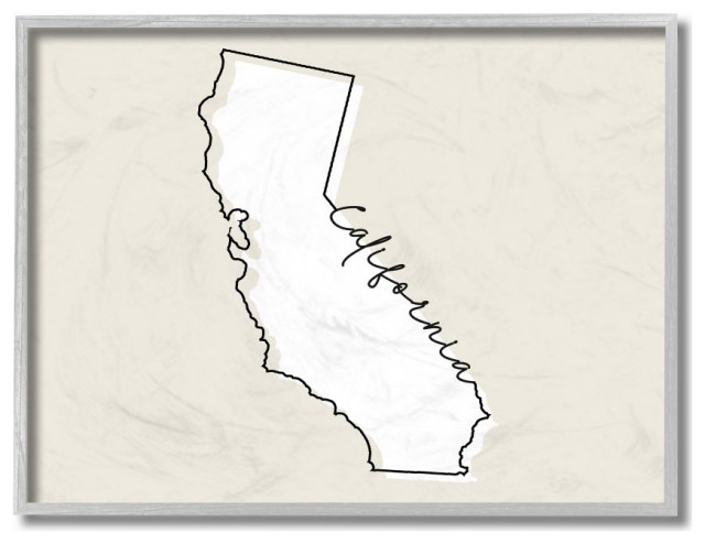 California Home State Map Neutral Print Design, 16"x20", 11x14 ...