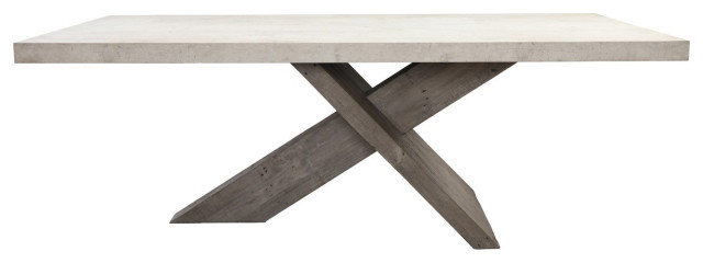Durant Reclaimed Wood And Concrete Dining Table - Industrial - Dining ...