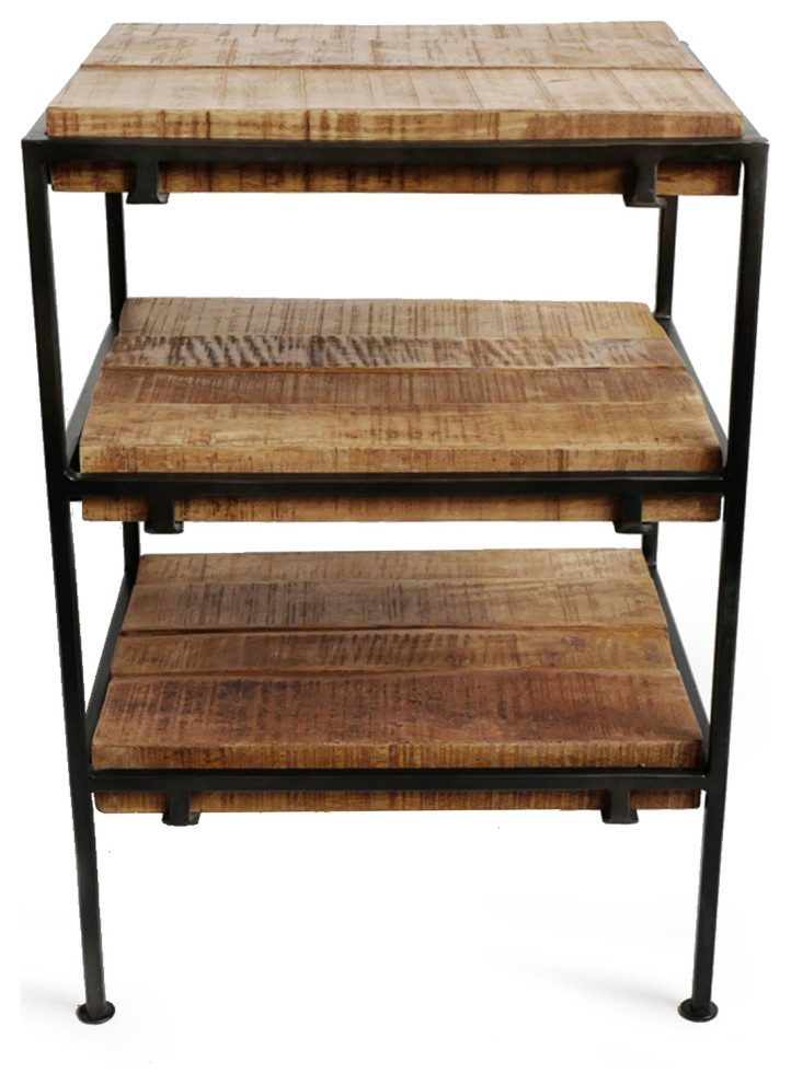 Rustic Salvaged 3 Shelf Side Table - Industrial - Side Tables And End ...