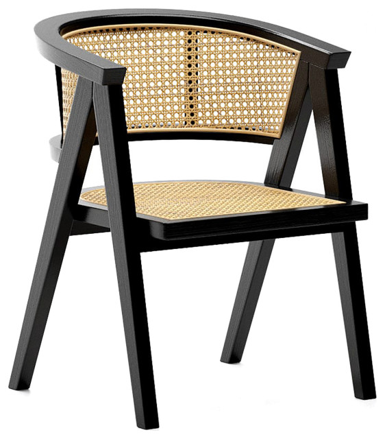 Black Rattan Dining Chair, Handcrafted, Unique Design - Tropical ...