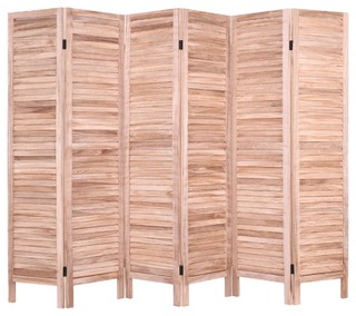 Modern Style 6 Panels Classic Venetian Wooden Slat Room Screen ...