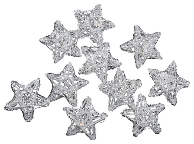 LED Lighted Battery Operated Spun Glass Star Christmas Lights - Holiday ...