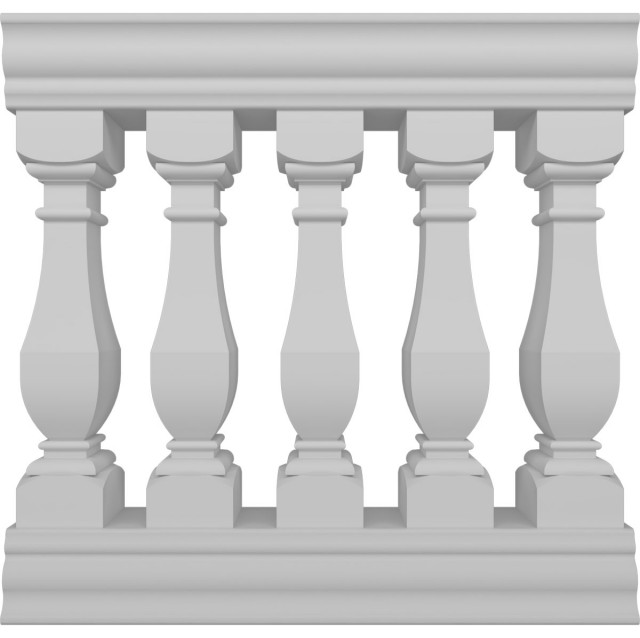 Fiberthane Arcadian Balustrade Railing Kit, Style N, 38"h X 3'l ...